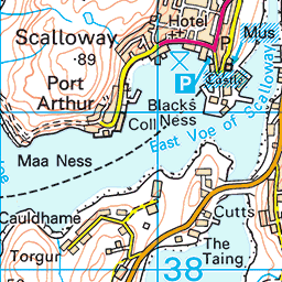 Scalloway and Bur Wick - Route Map