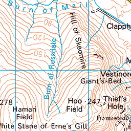 Houss Ness, East Burra - Route Map