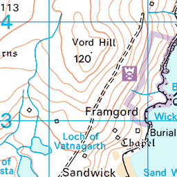 Sandwick beach and Framgord, Unst - Route Map