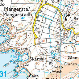 Mangurstadh beach and cliffs, Uig - Route Map