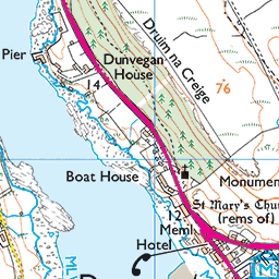 Dunvegan Two Churches Walk, Dunvegan - Route Map