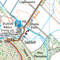 Saddell Bay and sculptures, Saddell - Route Map