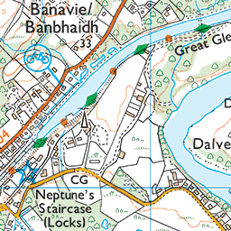 Neptune's Staircase and the Canal, Banavie - Route Map