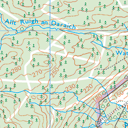 Plodda Falls, near Tomich - Route Map