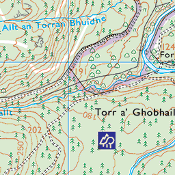 Plodda Falls, near Tomich - Route Map