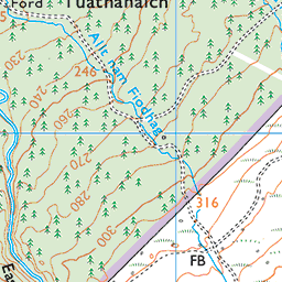 Plodda Falls, near Tomich - Route Map