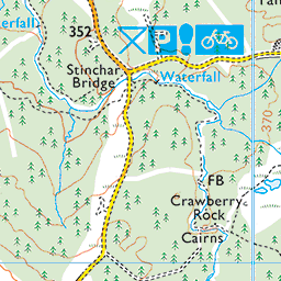 Cornish Hill and Loch circuit, Stinchar bridge - Route Map