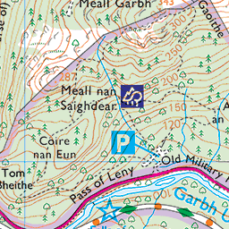 Callander to Falls of Leny circuit - Route Map