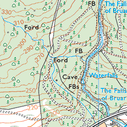 The Falls of Bruar, near Blair Atholl - Route Map