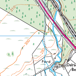 Ellan Wood and the river, Carrbridge - Route Map