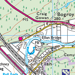 Ellan Wood and the river, Carrbridge - Route Map