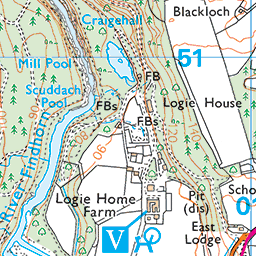 Randolph's Leap from Logie Steading - Route Map