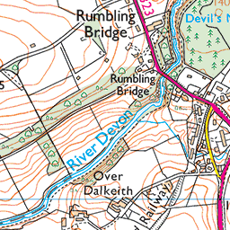 Rumbling Bridge Gorge and Crook of Devon - Route Map