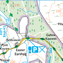 Earshaig Lochans, near Beattock - Route Map
