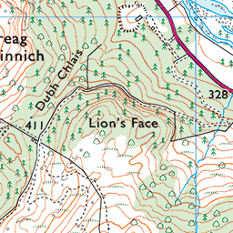 The Lion's Face and the Cromlins, Braemar - Route Map