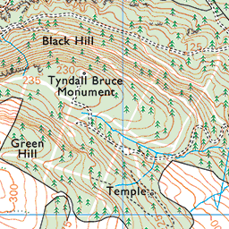 Tyndall Bruce Monument and Falkland Estate - Route Map