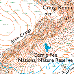 Corrie Fee, Glen Clova - Route Map