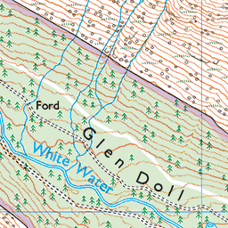 Corrie Fee, Glen Clova - Route Map