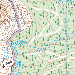 Corrie Fee, Glen Clova - Route Map