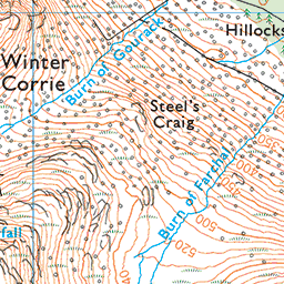 Corrie Fee, Glen Clova - Route Map