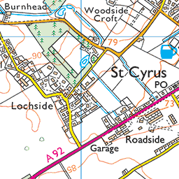 St Cyrus beach and cliff, St Cyrus - Route Map